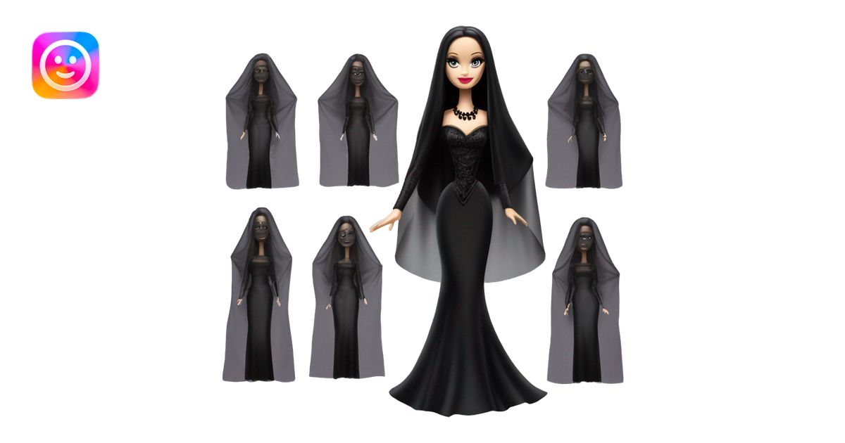 Principessa Barbie, teen Morticia Addams,cute,showing off, show full ...