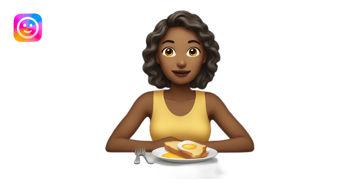 woman having breakfast emoji | AI Emoji Generator