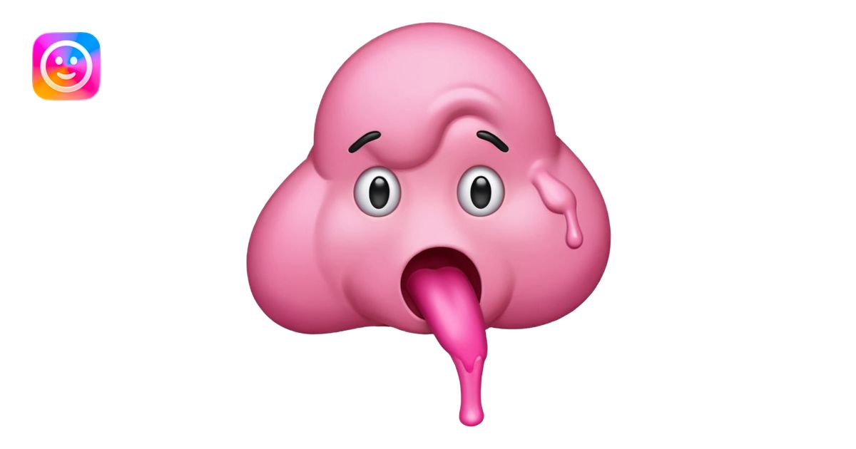 A vomiting emoji with pink vomit emoji | AI Emoji Generator