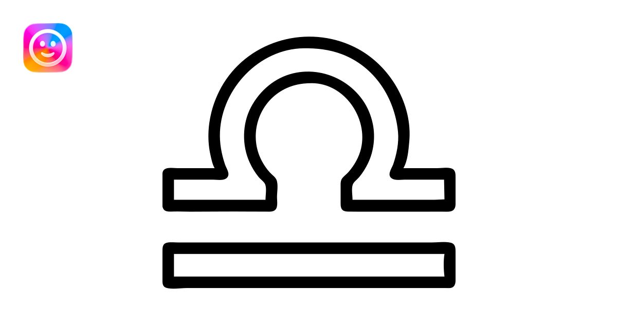 clean black outline of the Libra zodiac, no fill icon | AI Emoji Generator
