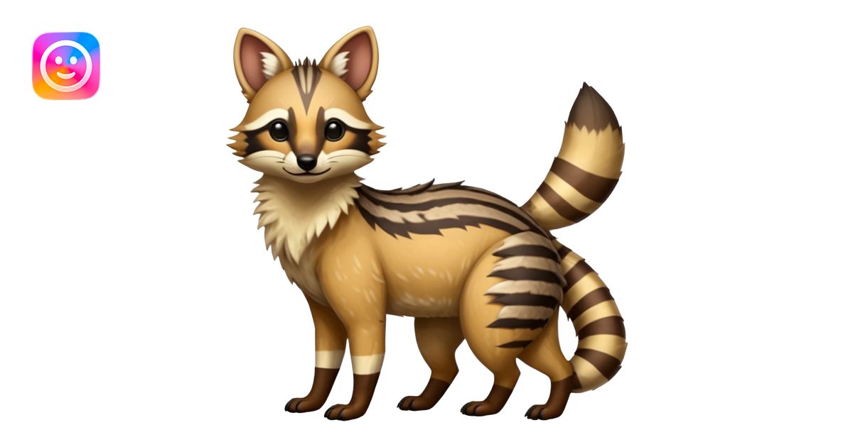 Shiny Glossy Aardwolf-Maned-Numbat-Tanuki-Genet-Bobcat-fusion-animal ...