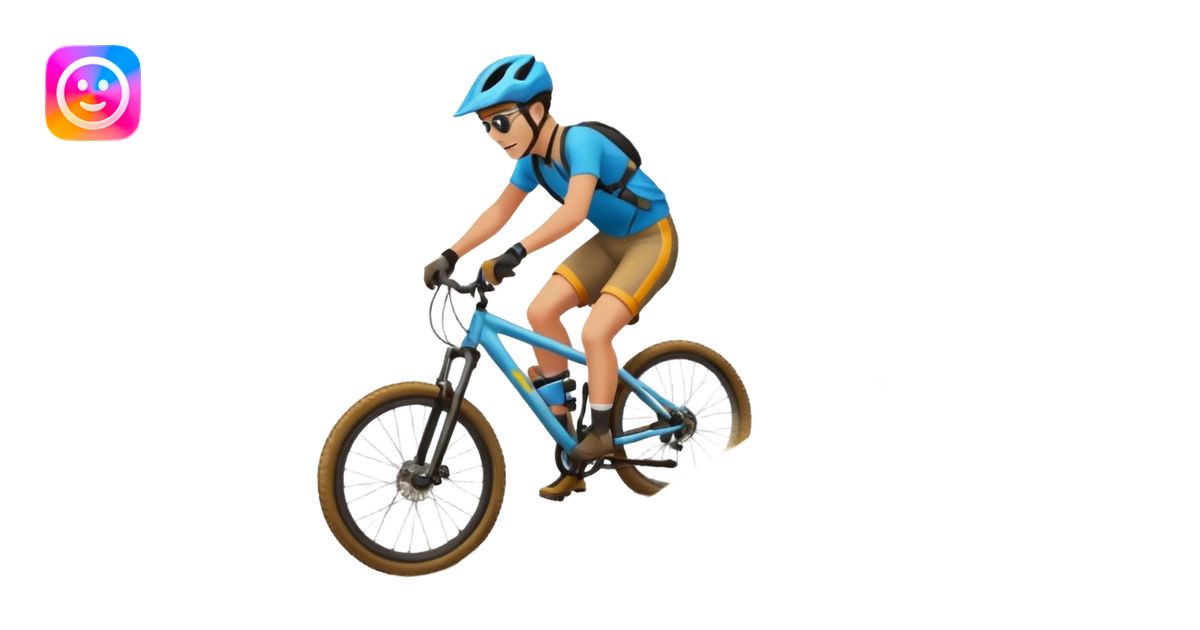 Pumptrack track and rider riding a hilly on the backwheel emoji | AI ...
