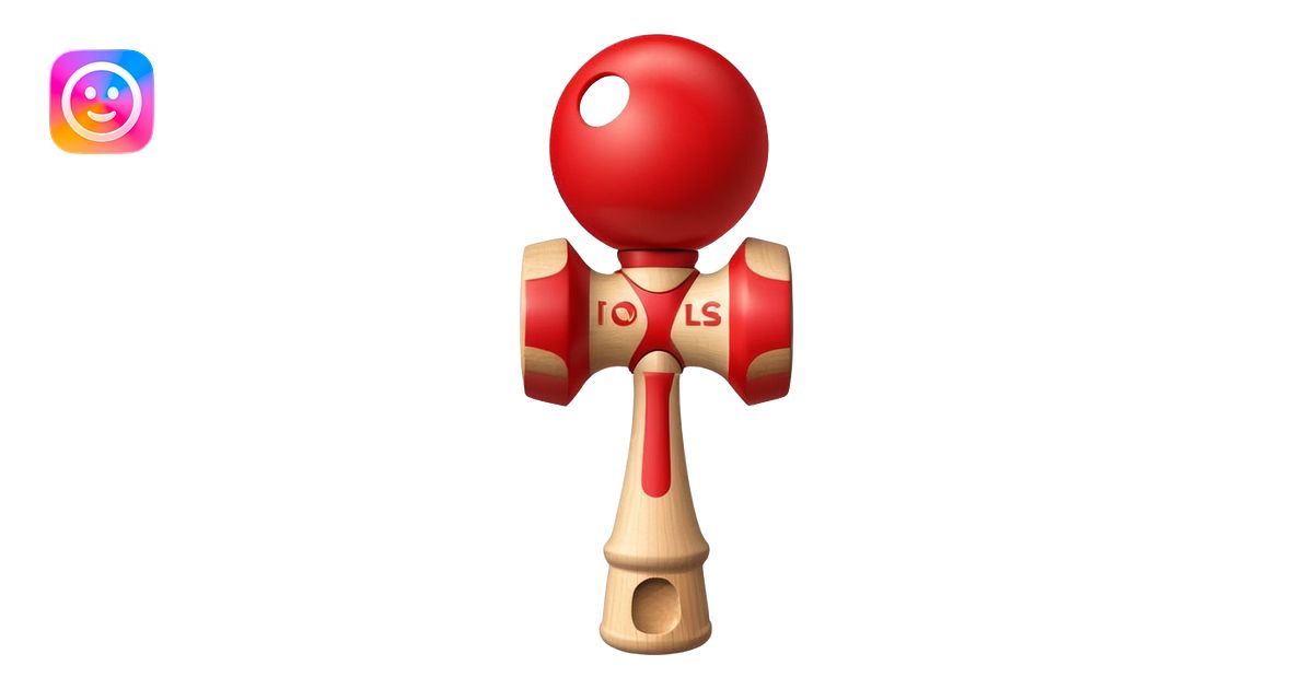 a simple kendama with red ball emoji | AI Emoji Generator