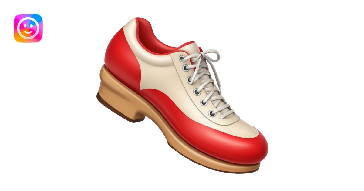 3D Apple-style emoji of a shoe with a foot inside, stepping and showing ...