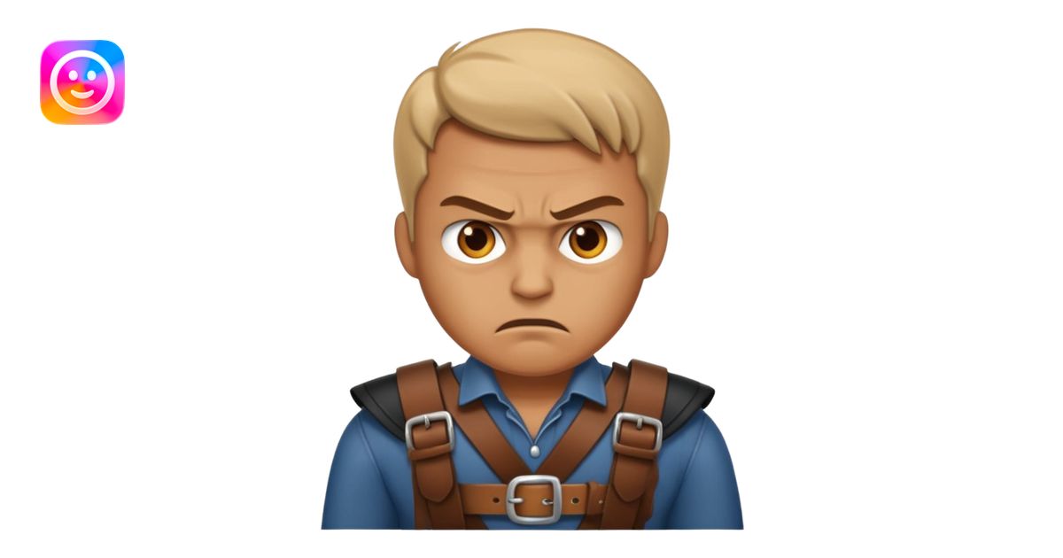 A man angry throwing a belt to someone’s ass emoji | AI Emoji Generator