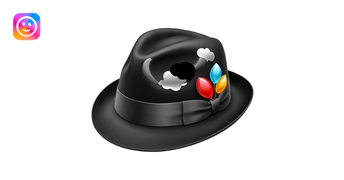 Black Fadora with no man or face emoji | AI Emoji Generator