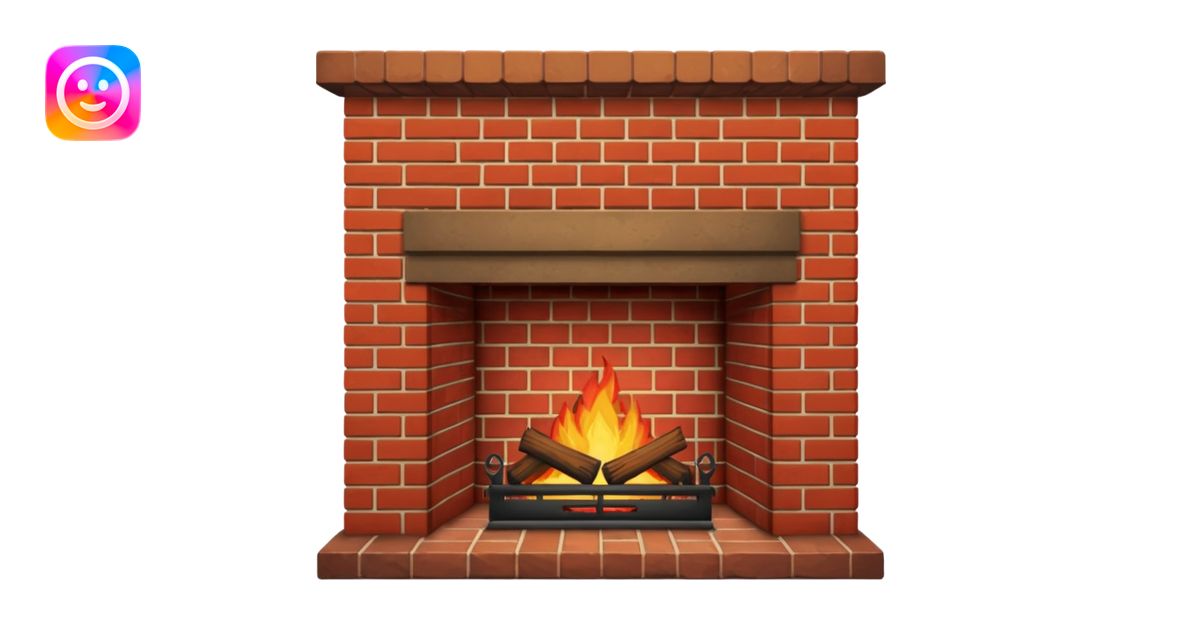 Classic Brick Fireplace emoji | AI Emoji Generator