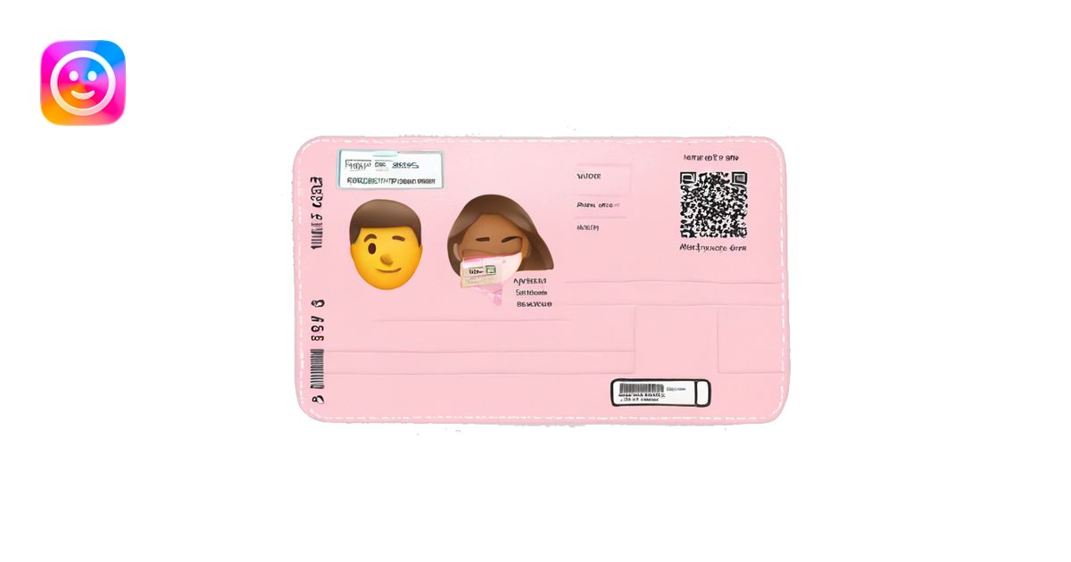 Light pink boarding pass emoji | AI Emoji Generator
