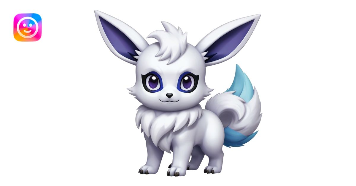 Epic Shiny Cool Cute Kawaii Eevee-Absol-Pokemon Full Body emoji | AI ...