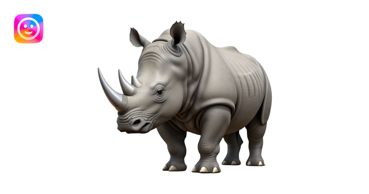 cinematic-rhino-realistic-full-body-standing-emoji,-massive-armored ...