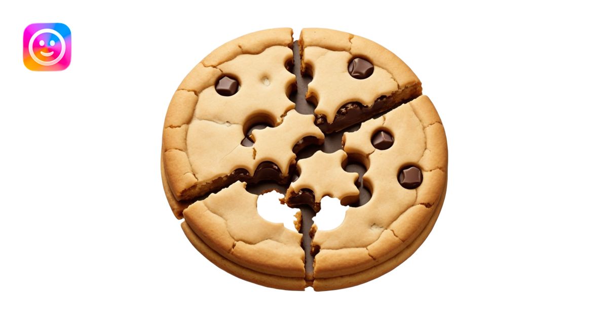 A pair of plain cookies, one of them with a bite taken out. emoji | AI ...