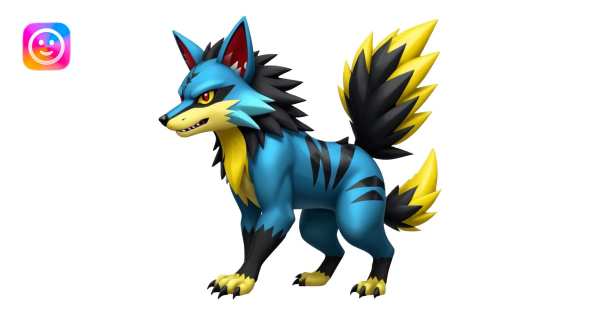 Shiny Furry Cool Zeraora Zoroark Obstagoon Fusion Emoji Ai Emoji Generator