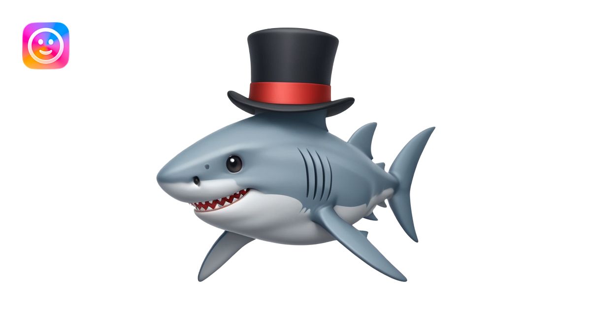 Shark with a top hat emoji | AI Emoji Generator