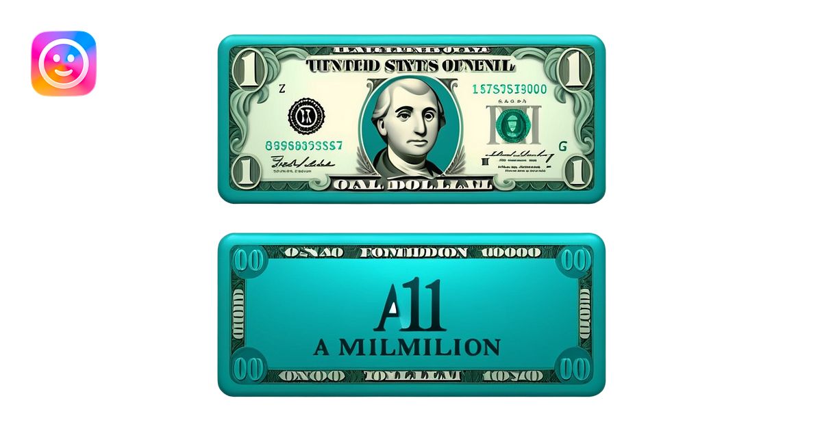 Teal $1 million emoji | AI Emoji Generator
