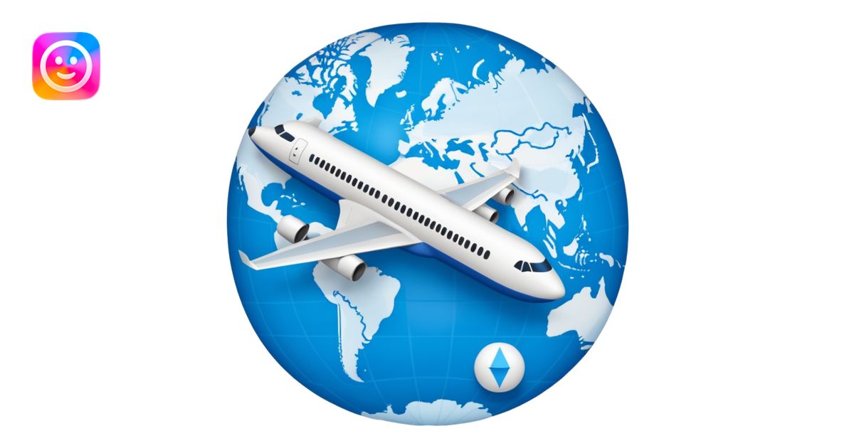 emoji de viaje, algo como un avion dandole la vuelta al mundo o ...