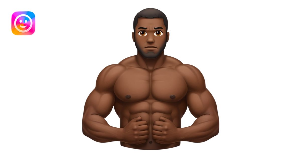 Giant big booty black very oily man back towards viewer emoji | AI ...