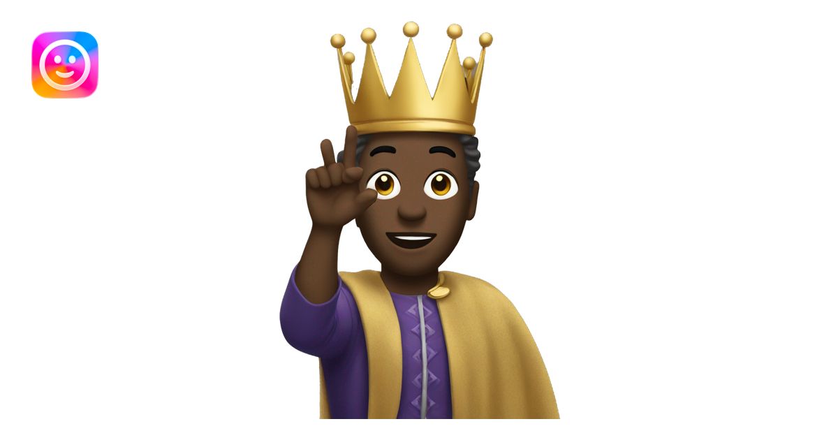 King Baldwin with a mask on raising his hand emoji | AI Emoji Generator