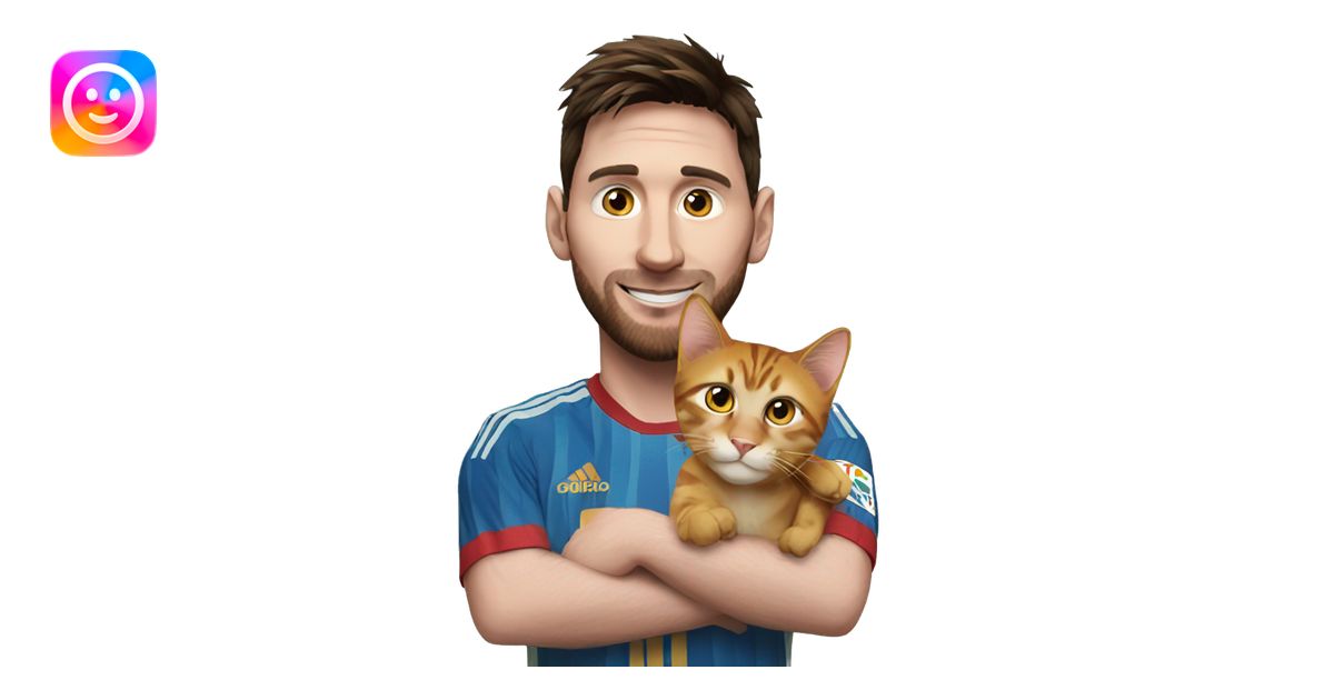 MESSI WITH A CAT emoji | AI Emoji Generator