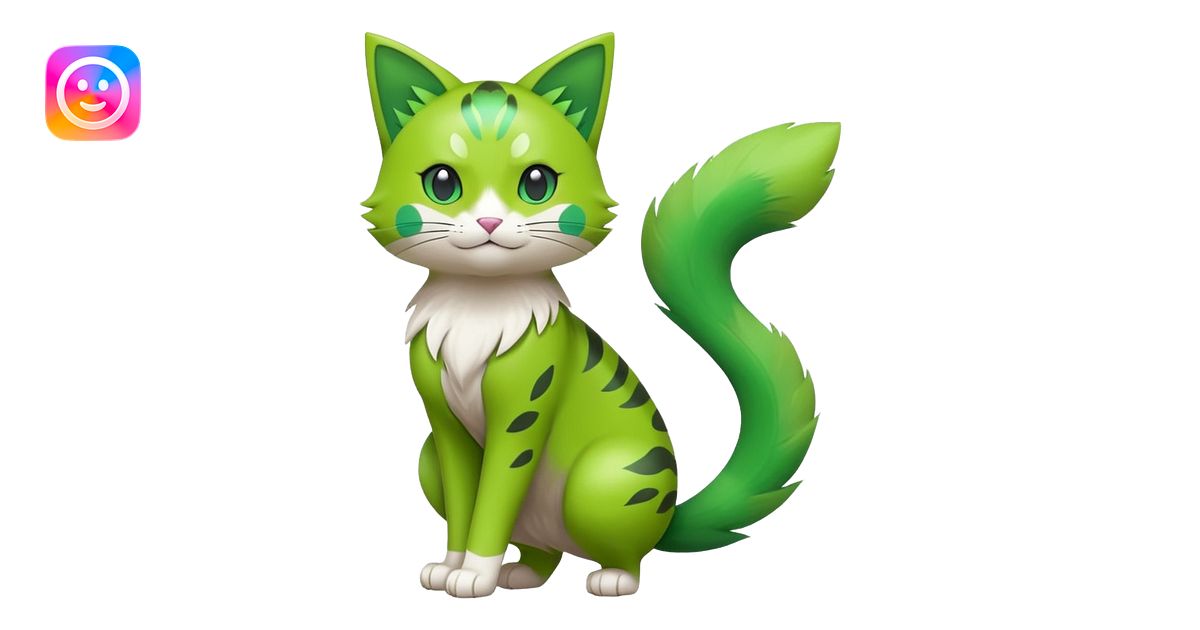 Floragato-Meowscarada-Pokémon (full body) emoji | AI Emoji Generator
