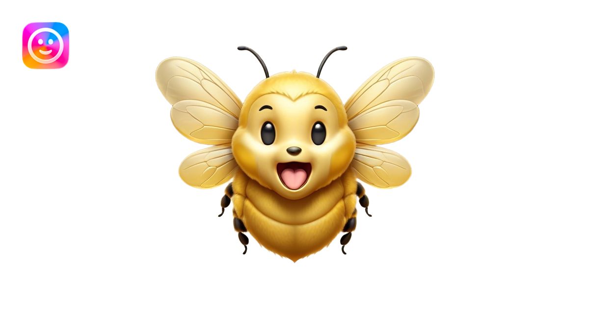 Cinematic Cute Yawning Bee Portrait Emoji, Head tilted slightly with a ...