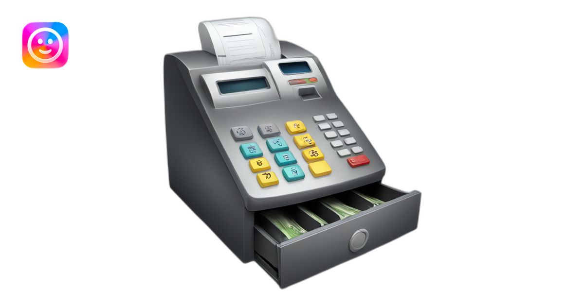 A cashregister with face smile emoji | AI Emoji Generator