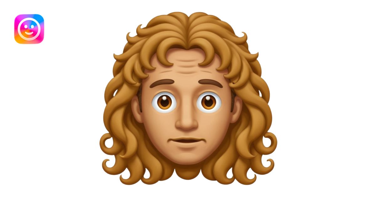Make the curls on his forehead longer, above the eyes emoji | AI Emoji ...