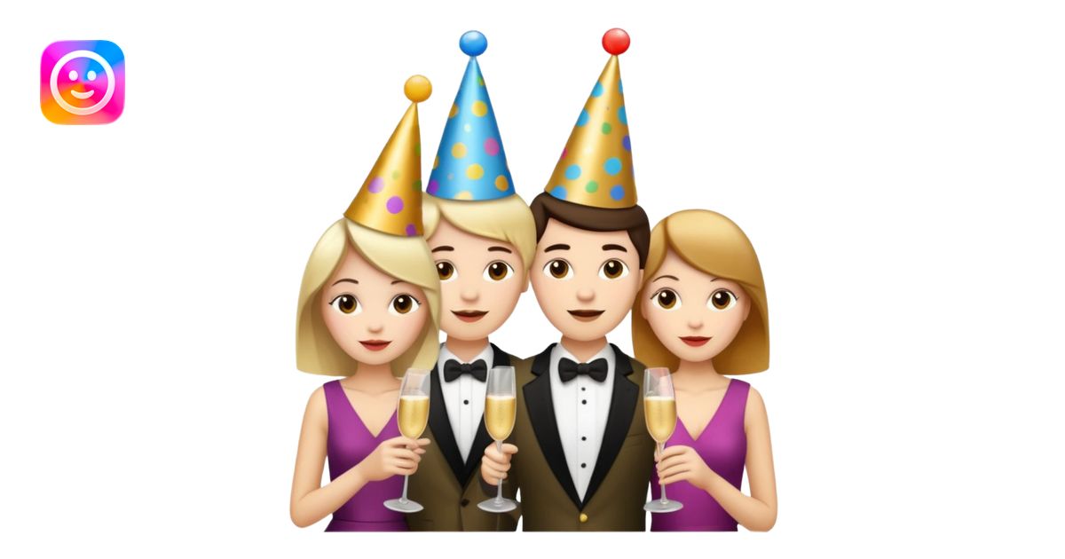 strong team of 3 partying together emoji | AI Emoji Generator
