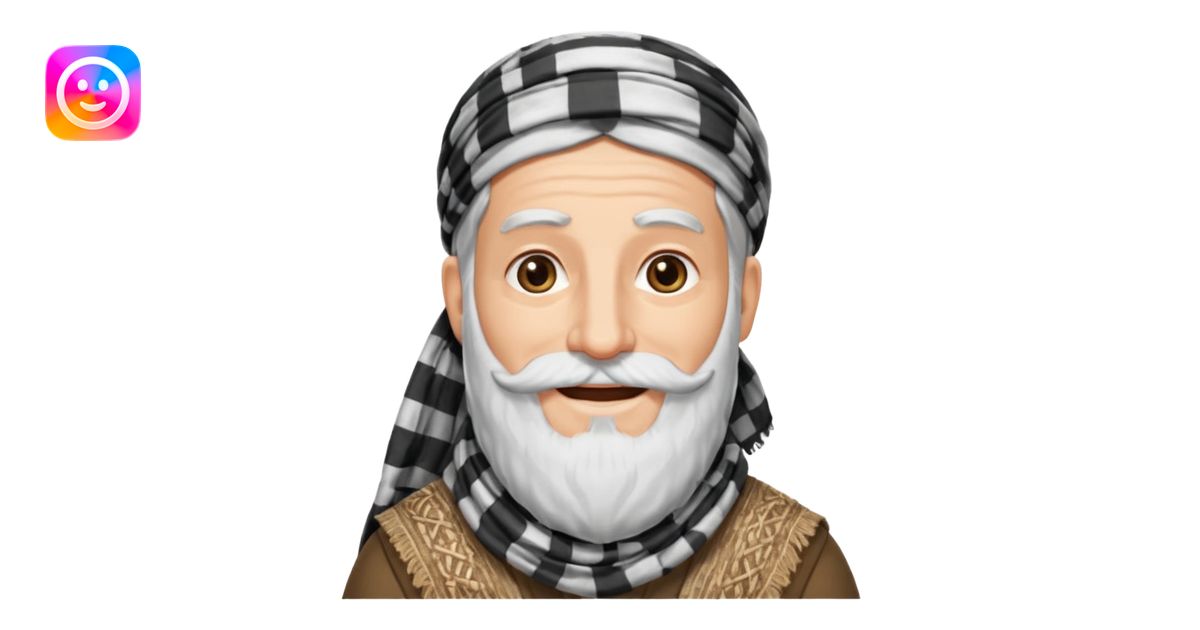 abraham from the bible, long white beard, with keffiyeh emoji | AI ...