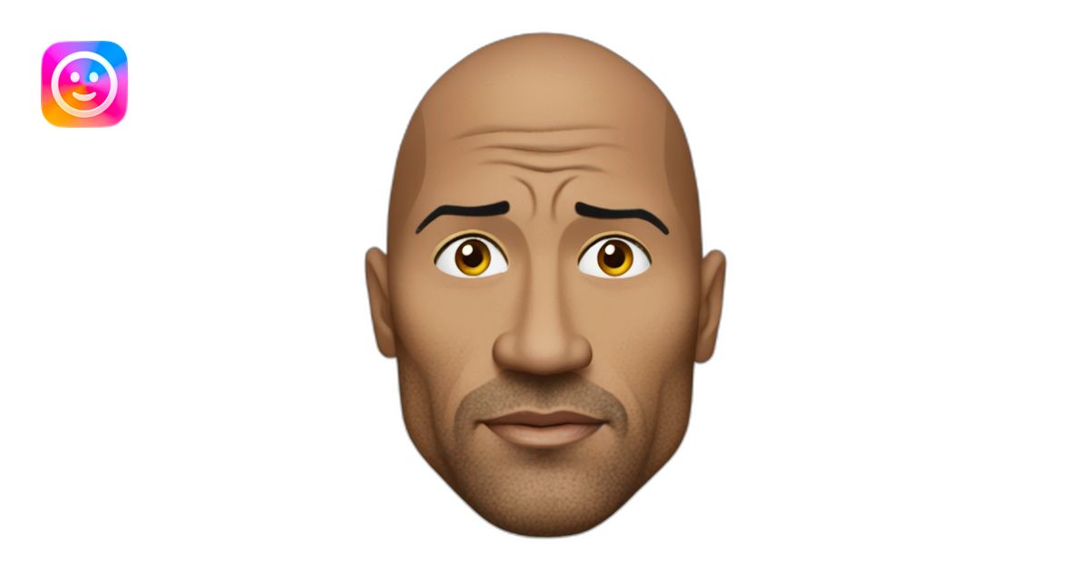 The rock dwane johnson one eye up emoji | AI Emoji Generator