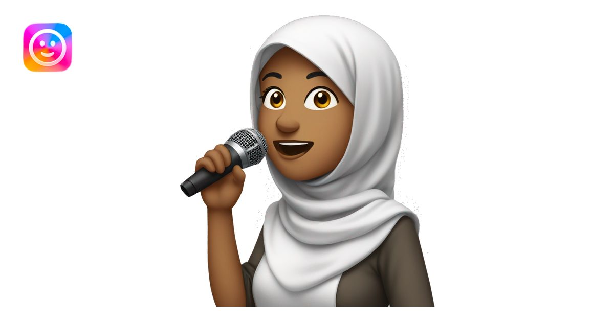 Muslim-girl-singing-karaoke emoji | AI Emoji Generator