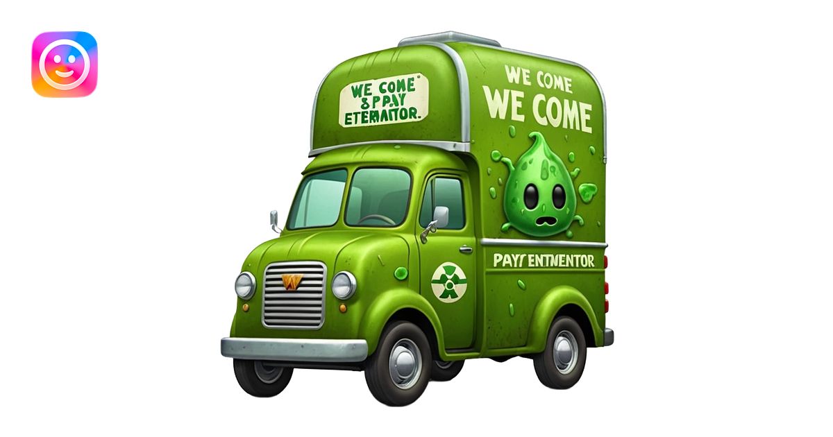Heroic SuperBug Ron’s slime-oozing exterminator antique tall moving van ...