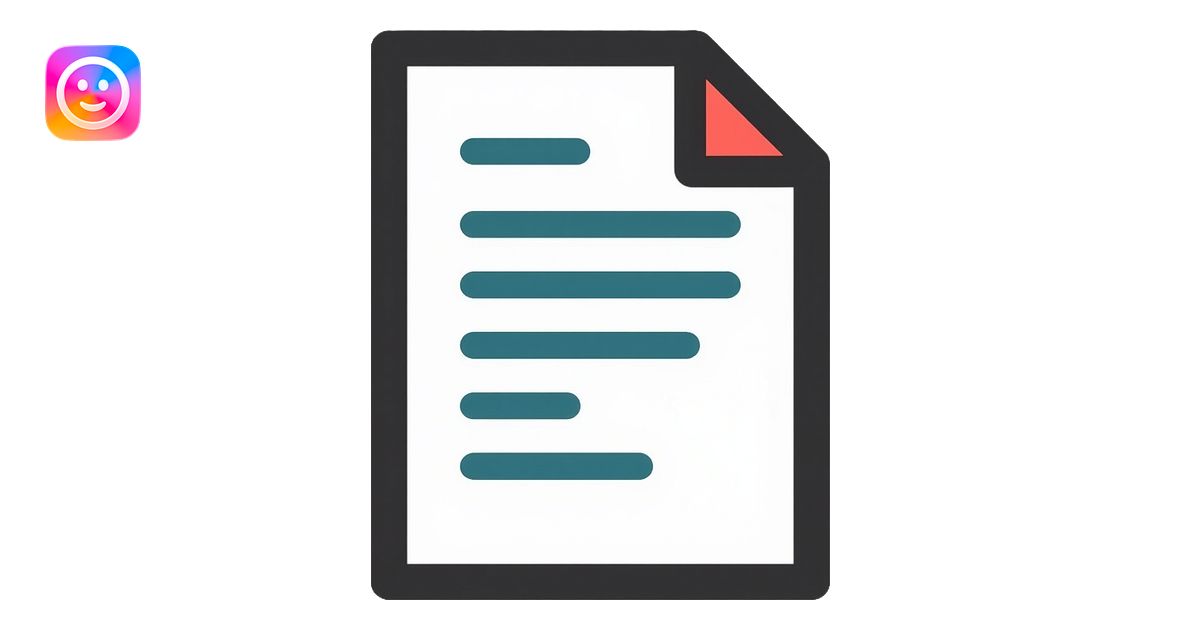 Document file icon with folded corner icon | AI Emoji Generator