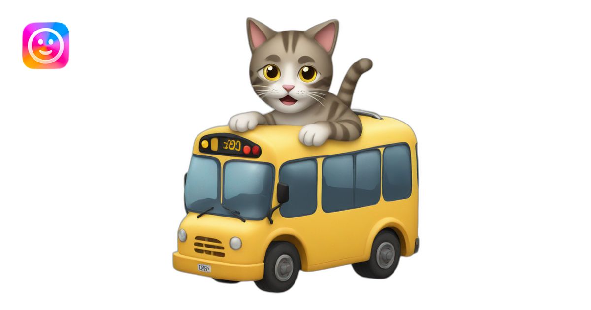 Cat driving a bus emoji | AI Emoji Generator