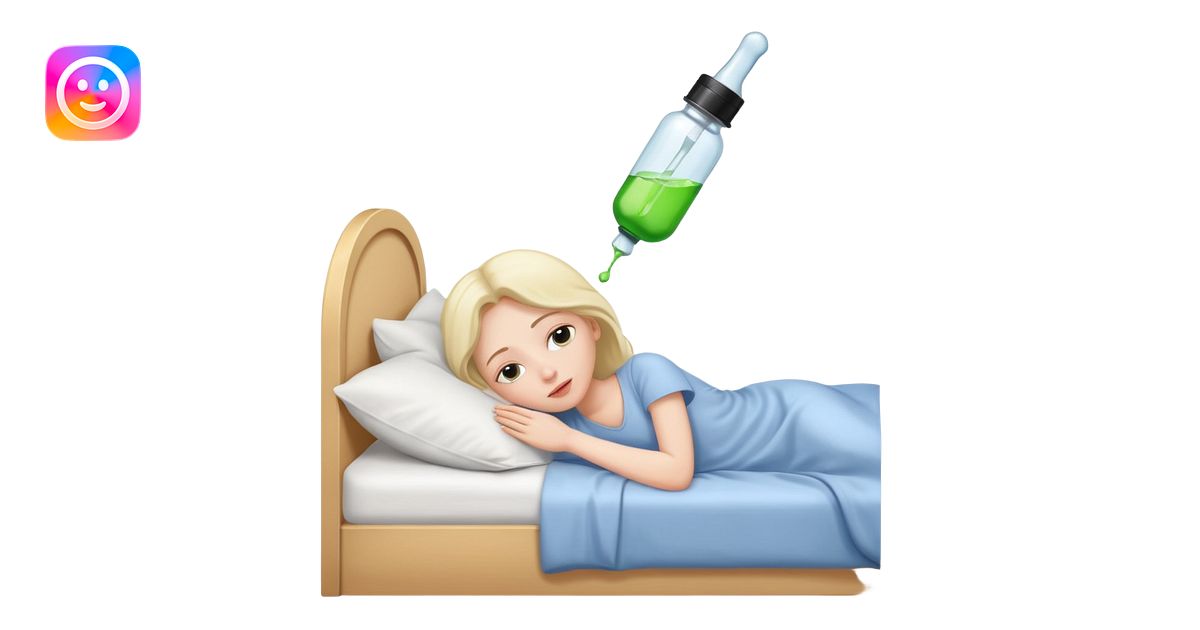 person in bed dreaming of a dropper bottle emoji | AI Emoji Generator