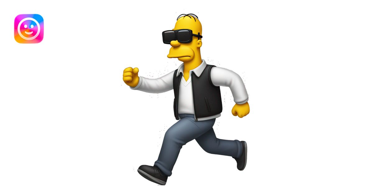 homero simpson corriendo con gafas negras emoji | AI Emoji Generator