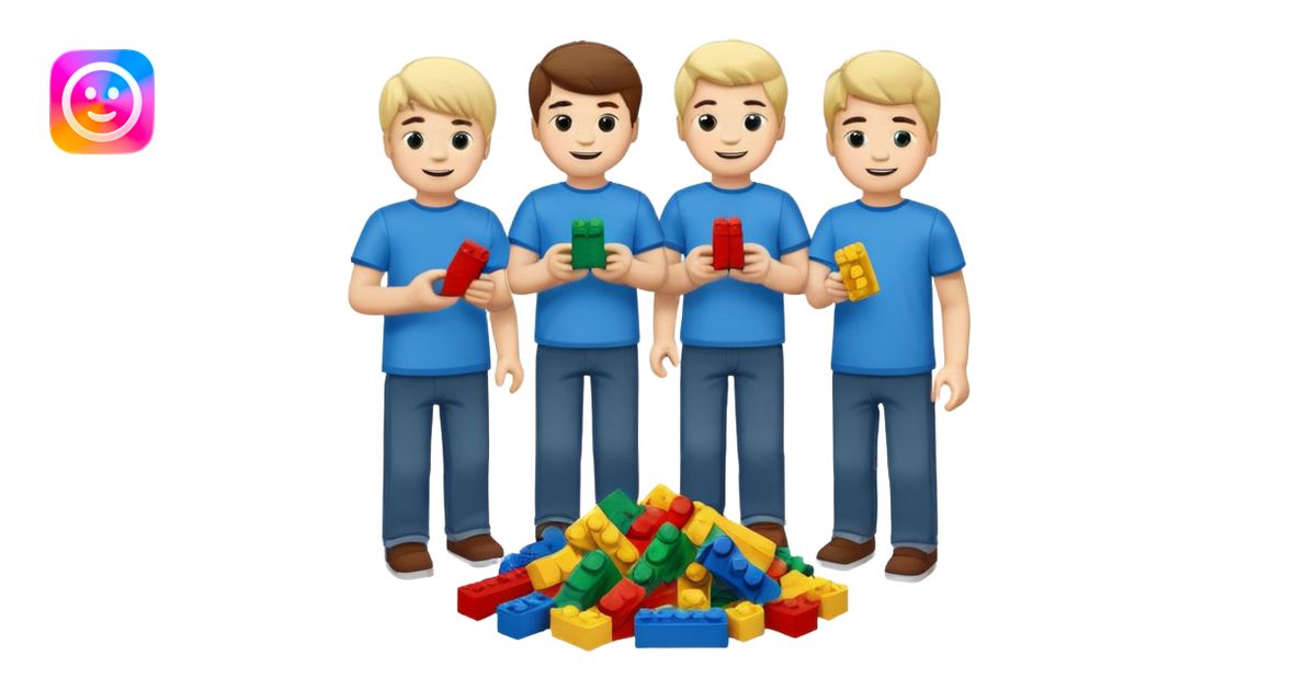 boys playing with legos full body emoji | AI Emoji Generator