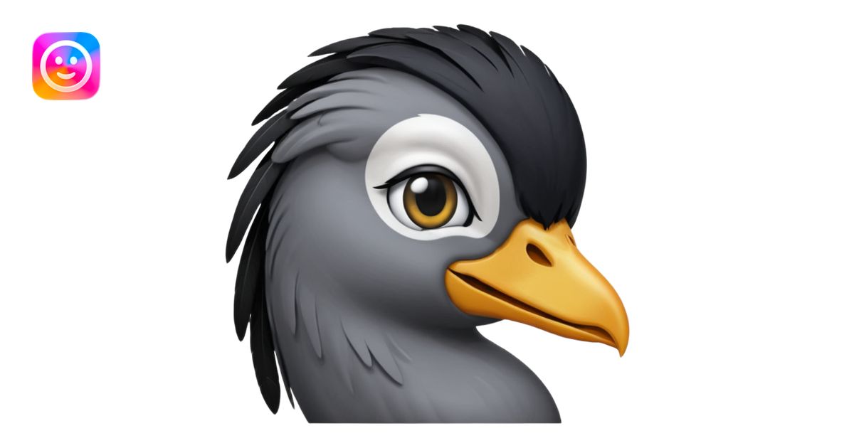goose head that is emo with swoop of bangs over one eye emoji | AI ...