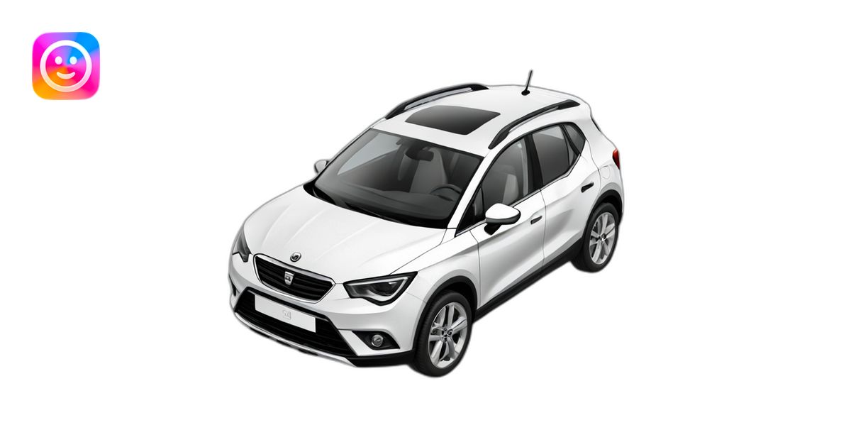 Comic drawing of new black and white seat Arona emoji | AI Emoji Generator
