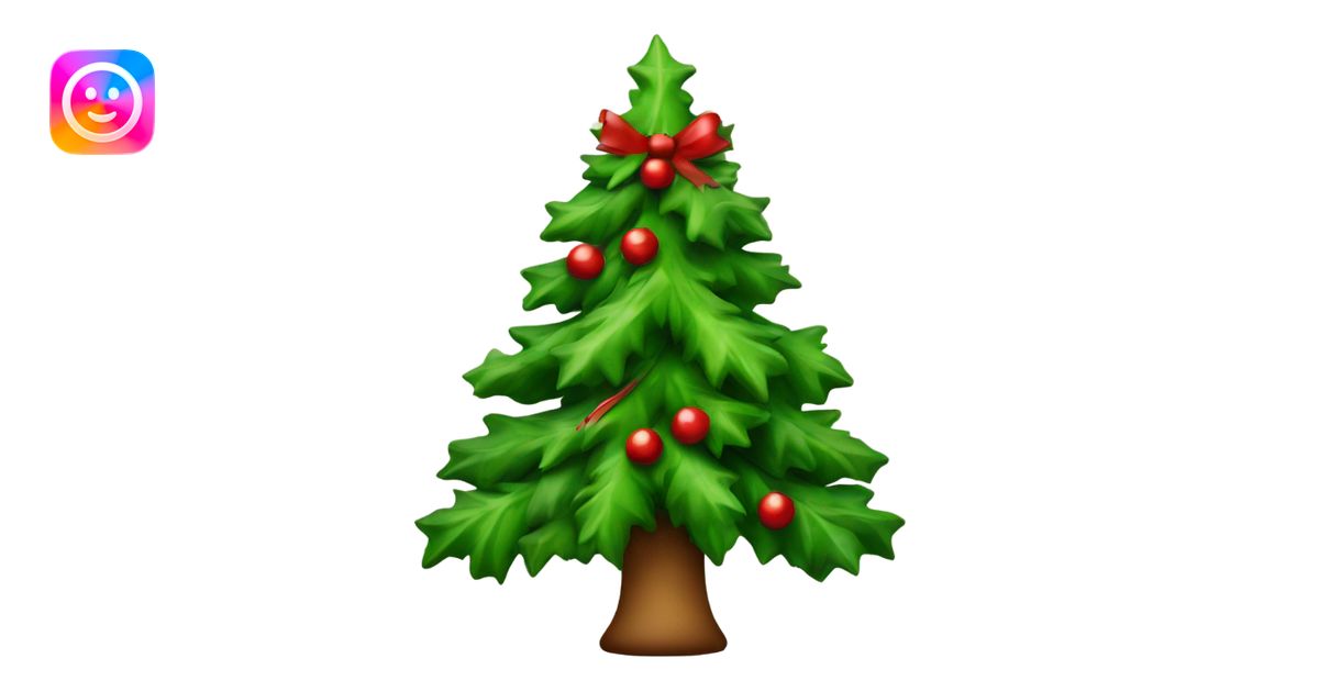 Christmas tree with holly emoji | AI Emoji Generator
