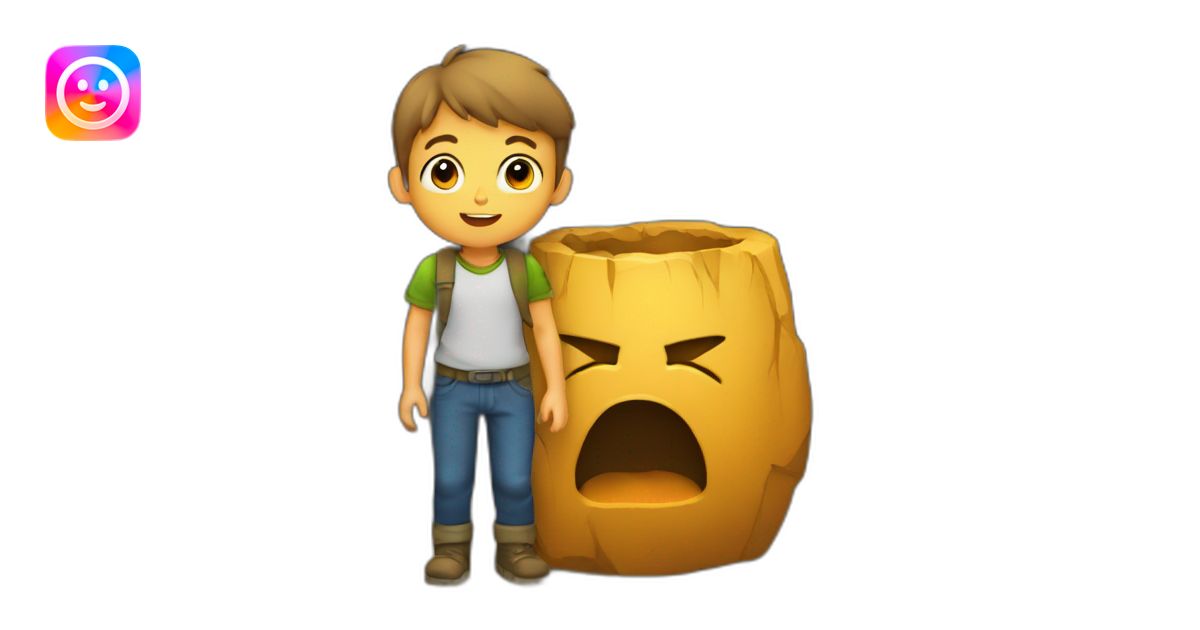 Enfant dans une cave emoji | AI Emoji Generator