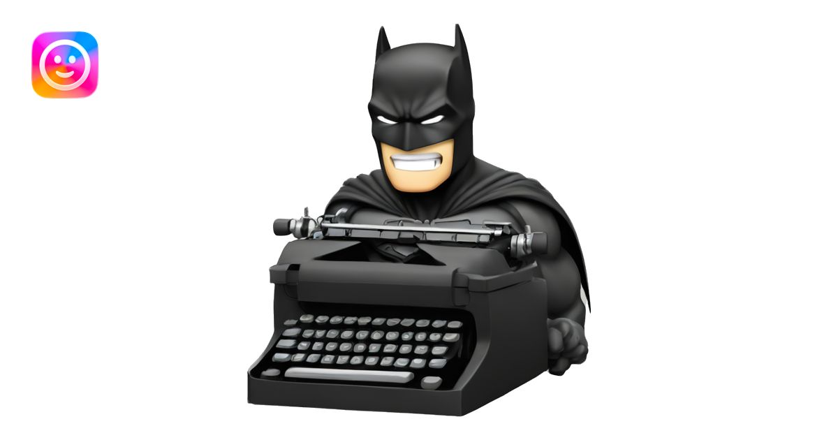 batman typing on typewriter emoji | AI Emoji Generator
