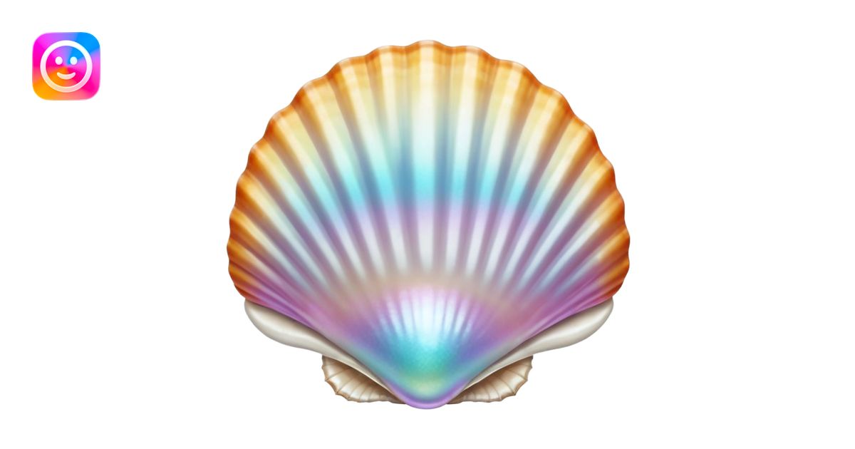 Shimmering pearl inside a glossy seashell emoji | AI Emoji Generator