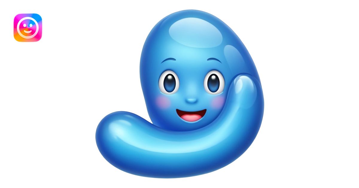 blue jelly bean emoji | AI Emoji Generator