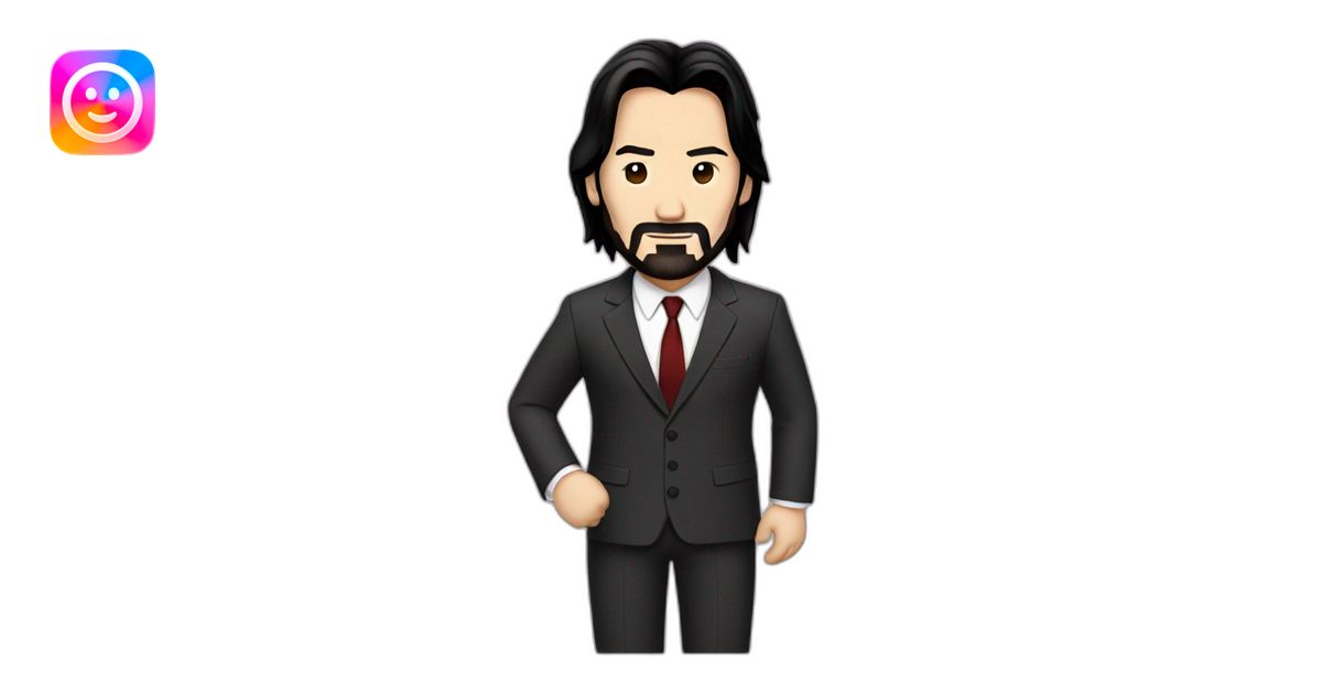 Keanu Reeves wearing a suit emoji | AI Emoji Generator