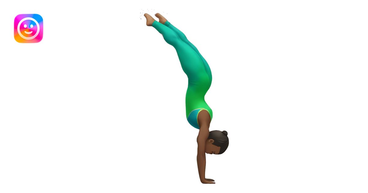 gymnast in a handstand wearing a blue and green leotard emoji | AI ...