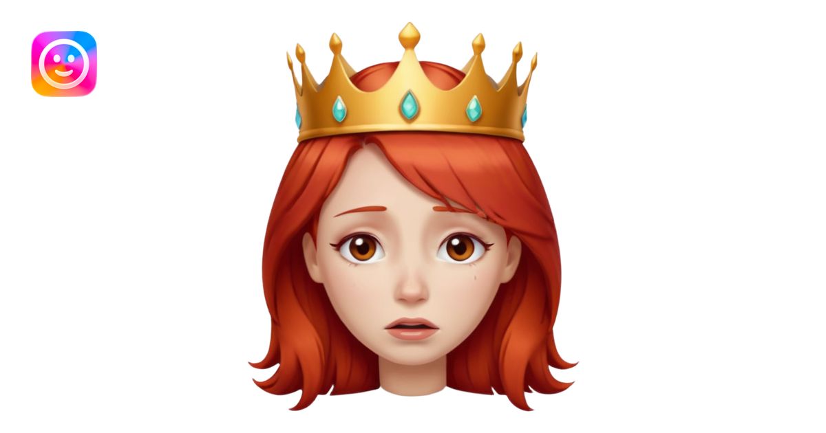 Beautiful lady crying tears can see shoulders red hair and crown on her ...