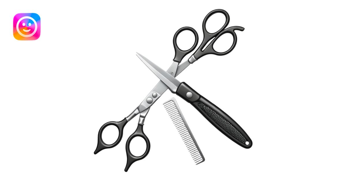 Make into an emoji with hair shears and a comb emoji | AI Emoji Generator