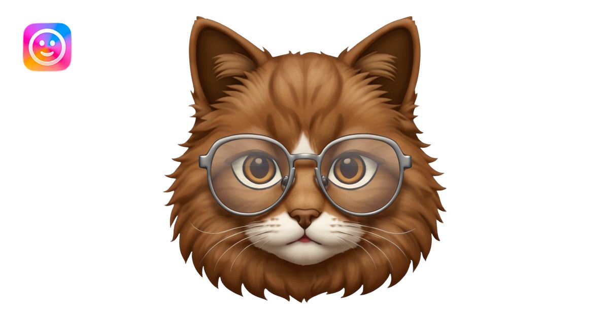 cat with glasses büst emoji | AI Emoji Generator