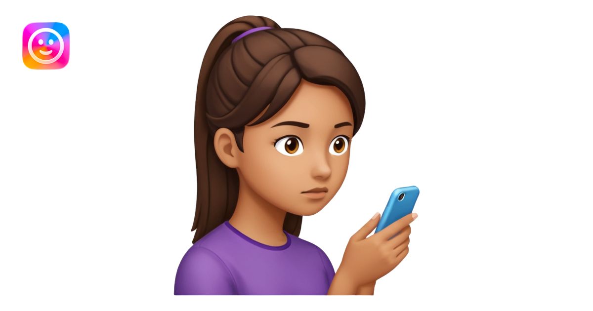 Girl Concentration / Focus Game,side view. emoji | AI Emoji Generator