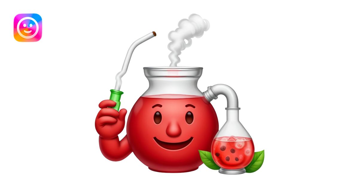 Kool-Aid man smoking a bong emoji | AI Emoji Generator